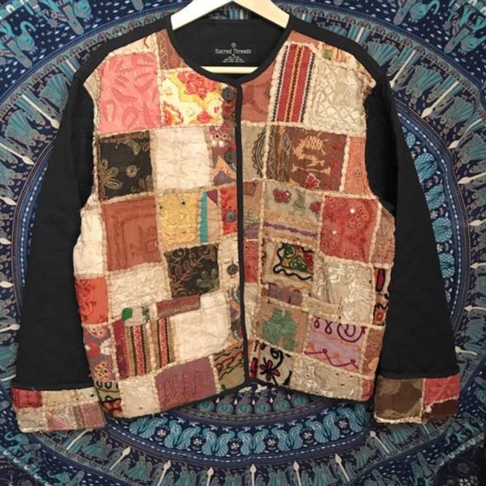 Vintage Embroidered Jacket Made In India Size L/Xl - Gem
